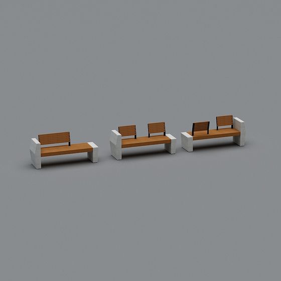 Elegant Low-Polygon Bench 3D model