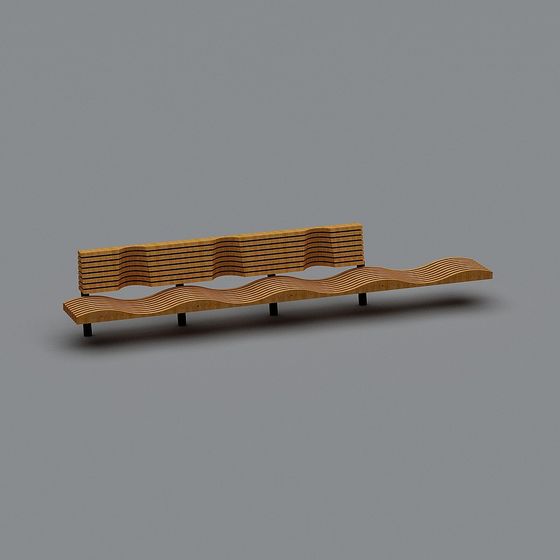 Wavy Bench 3D model
