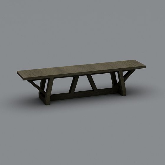 Stylish Simple Bench 3D model