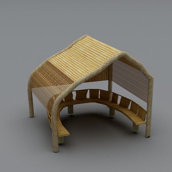 Charming Low-Polygon Wooden Cabin 3D model