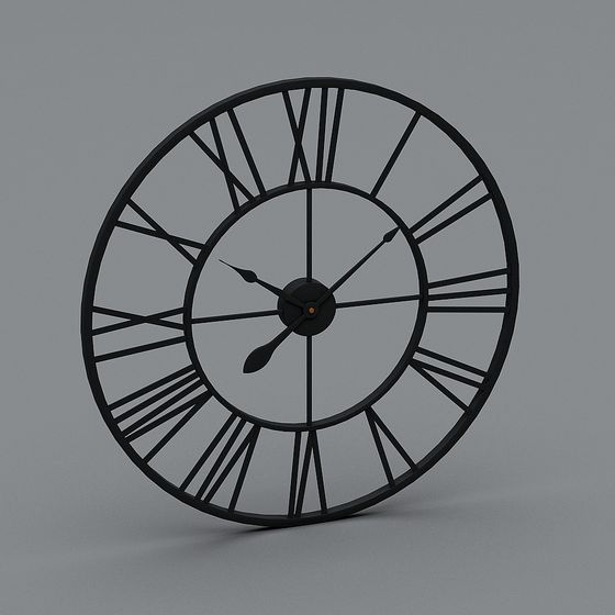 Elegant Low-Polygon Clock 3D model