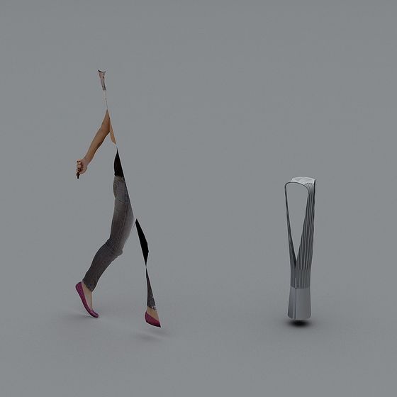 Walking Silhouette 3D model in Low Poly Style