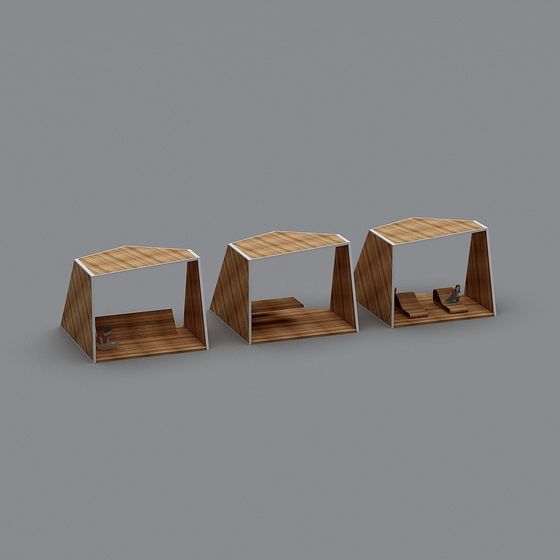 Urban Cabin 3D Model – Low Poly Wood Design