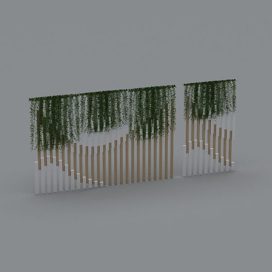 Vines and Panels Modern Art Fence 3D model