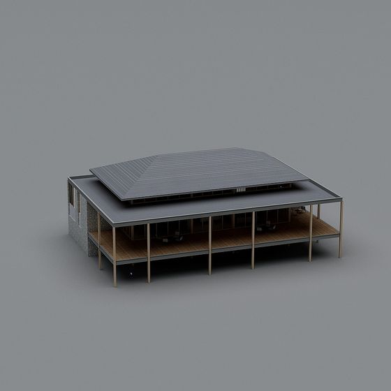 Unique Low-Poly Modern Architecture 3D model