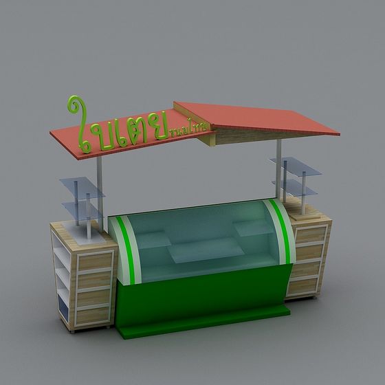 Authentic Thai Street Food Stall 3D model