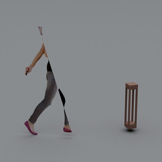 Walking Abstract Female 3D Model