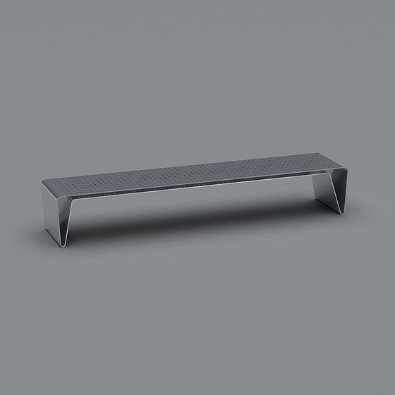 Sleek Metal Bench 3D model for Modern Designs
