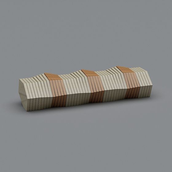 Wavy Wooden Slats 3D model for Interior Spaces
