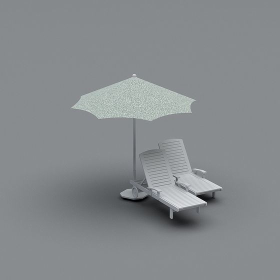 Stylish Beach Sunbathing Setup 3D model