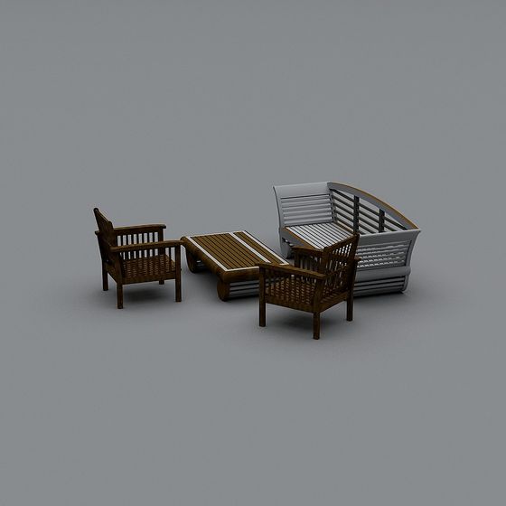 Natural-inspired Low Poly Furniture 3D Model Set