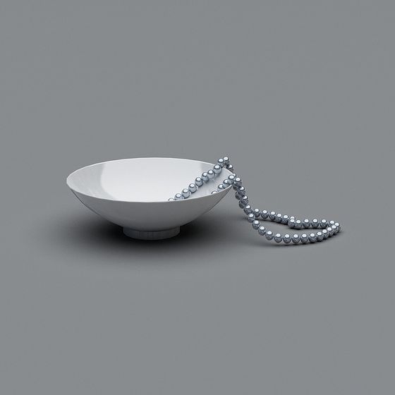 Elegant Pearl Bowl 3D model