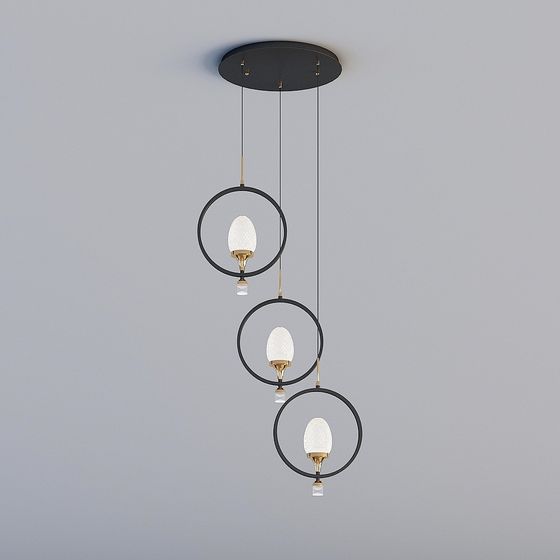 Geometric Pendant Light 3D model - Ring Light