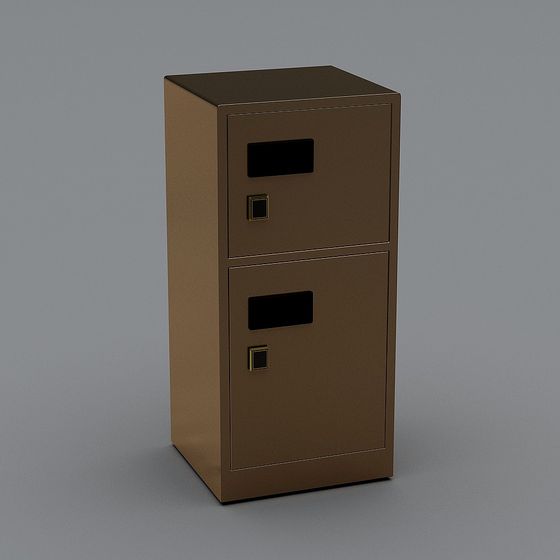 Elegant Metallic Filing Cabinet 3D model for Creative Spaces