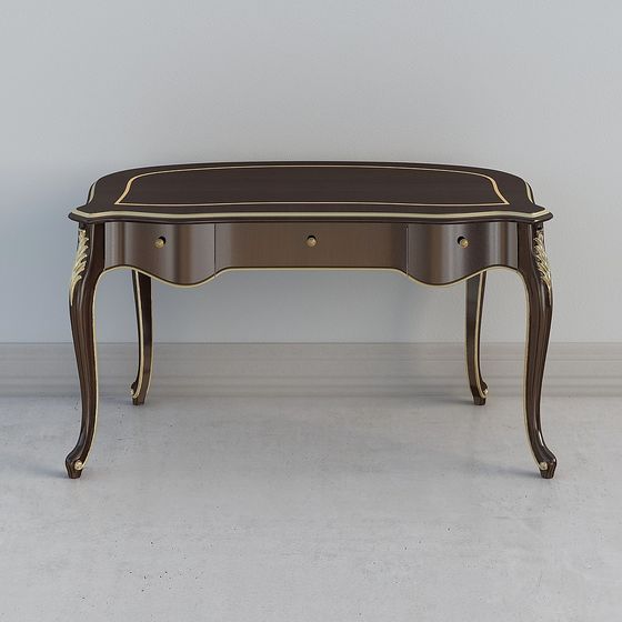 Stylish Vintage Writing Desk 3D model