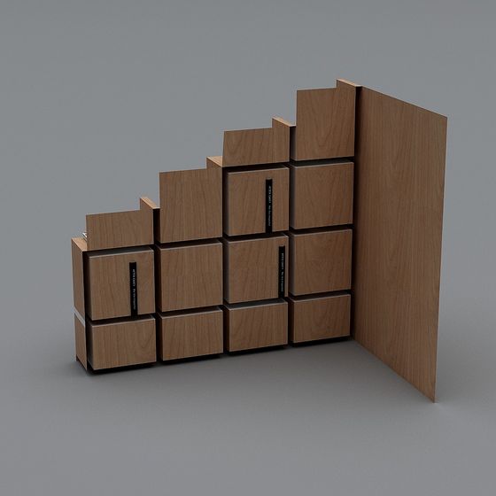 Modular Bookshelf 3D model