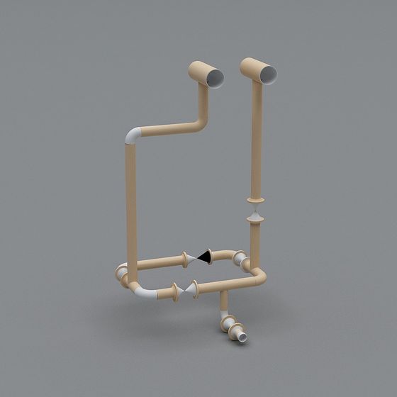 Unique Low-Poly Pipe System 3D model