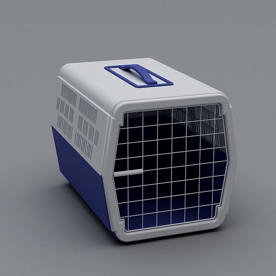 Unique Low-Poly Pet Box Model – Blue & White Design