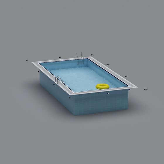 Low-Poly Summer Pool 3D model