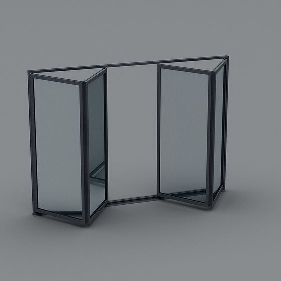 Elegant Glass Folding Screen 3D model