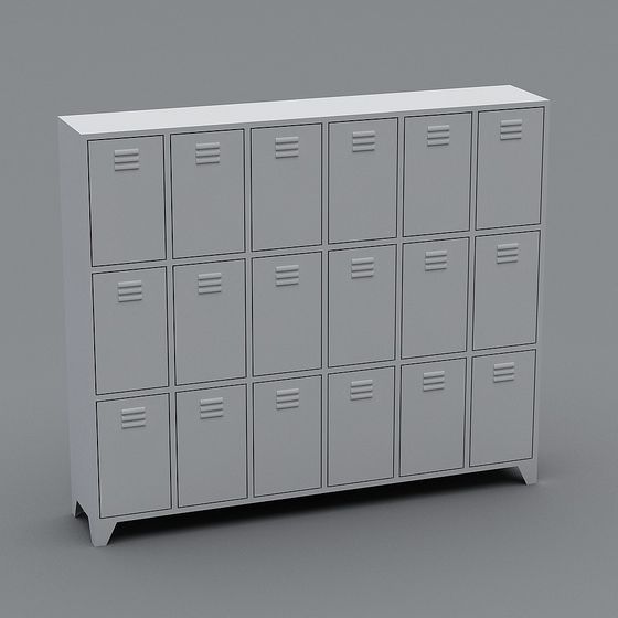 Sleek Low-Poly Storage Cabinet 3D model
