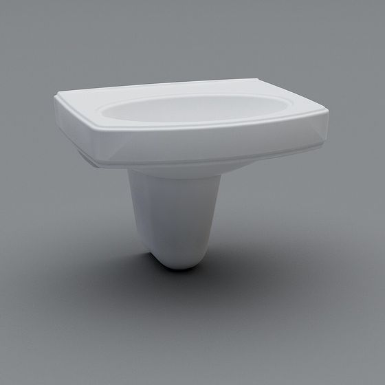 Square Basin 3D model with Minimalist Design
