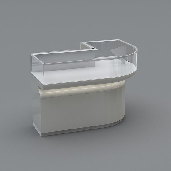 Curved Display Cabinet 3D model for Modern Spaces