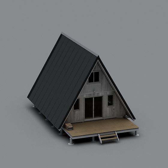 Unique A-frame Cottage 3D model