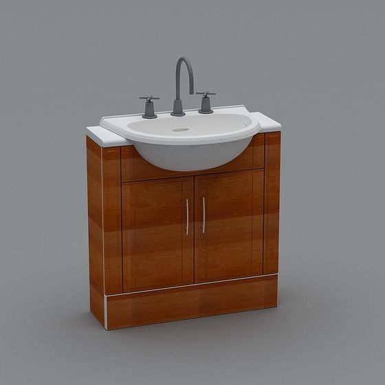 Modern Minimalist Bathroom Vanity 3D model