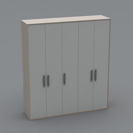 Modern Low-Poly Wardrobe 3D model