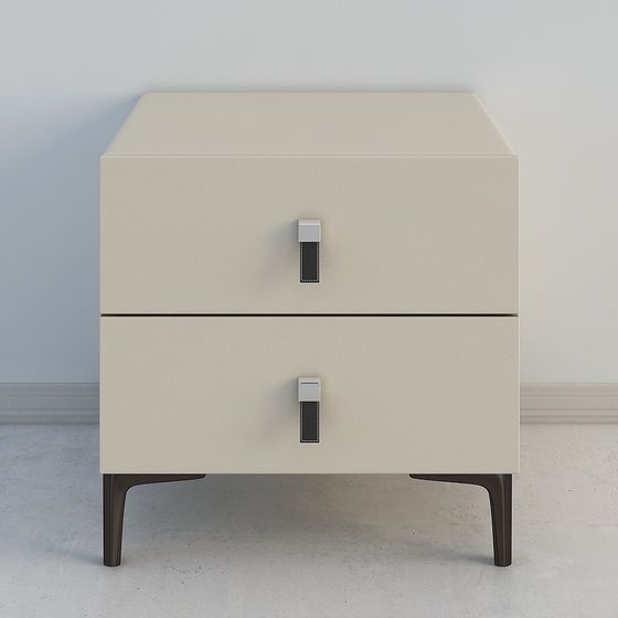 Urban Elegance Bedside Table 3D Model – Modern Vintage Style