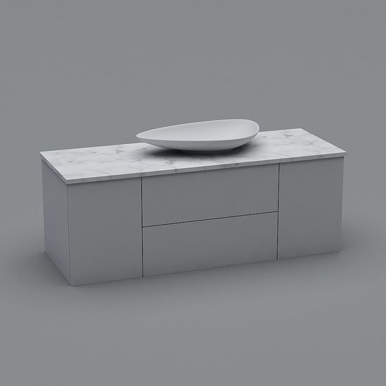 Modern Minimalist Bathroom Vanity 3D model