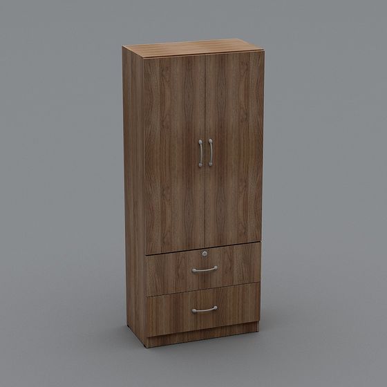 Stylish Low-Poly Wardrobe 3D Model for Modern Spaces