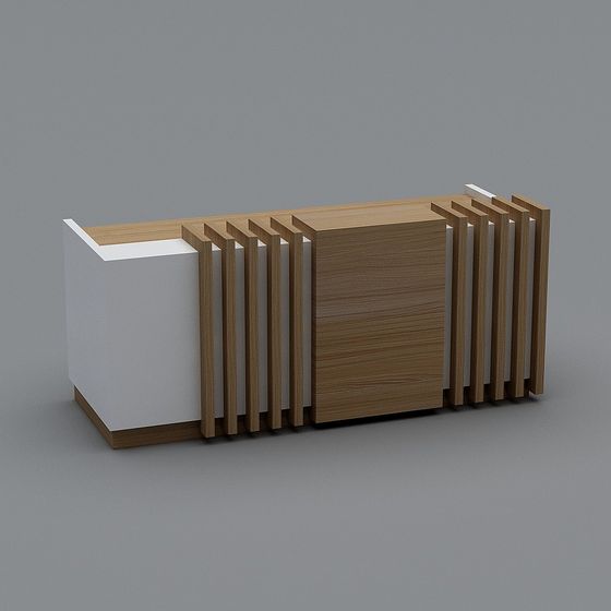 Wooden Partition Wall 3D Model – Low-Poly Modern Design