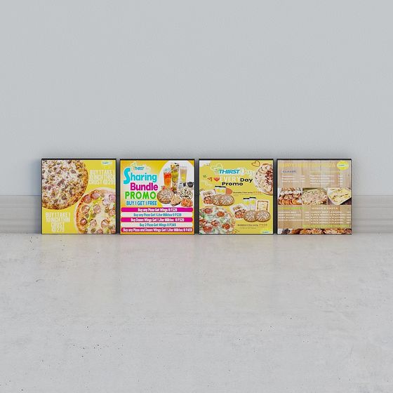 Pizza Box Collection 3D Model – Realistic Textured Designs