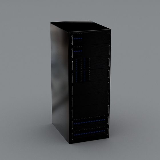 High-Detail Server Rack 3D Model for Data Centers