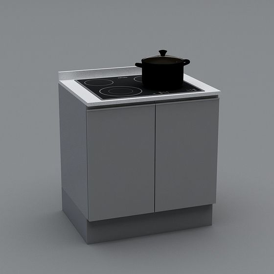 Modern Kitchen Countertop 3D model