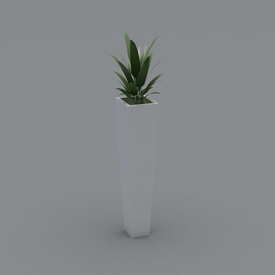 Elegant Low-Poly Flower Pot 3D model