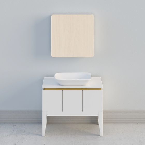 Modern Minimalist Bathroom Vanity 3D model