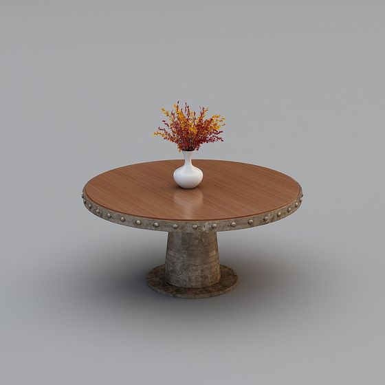 Industrial Round Table 3D model for Contemporary Spaces