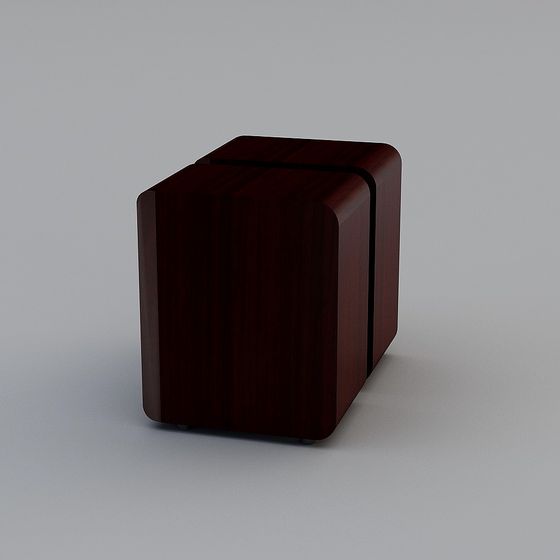 Wood Grain Cube Low Poly 3D model