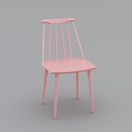 Pastel Pink Spindle Chair 3D model