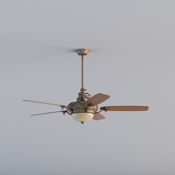 Vintage Elegance Ceiling Fan 3D model