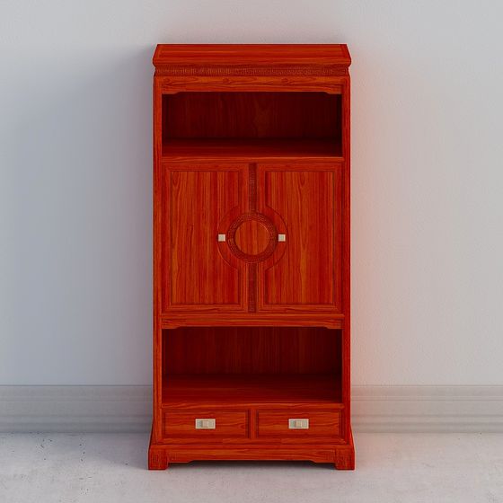 Elegant Chinese Bookshelf 3D model for Modern Interiors
