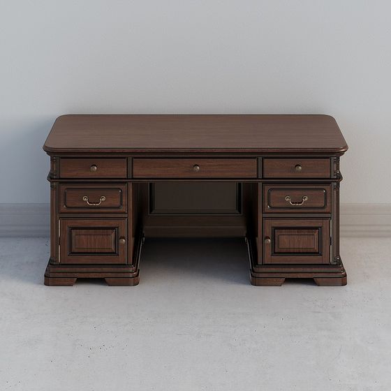 Classic Office Desk 3D model with Elegant Charm