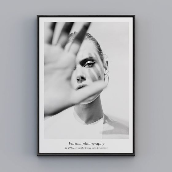 Minimalist Black and White Portrait 3D Model – Low-Poly Art