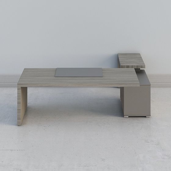 Modern L-Shaped Office Desk 3D model