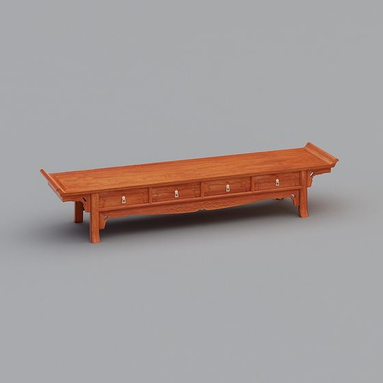 Classic Long Table 3D model for Virtual Environments