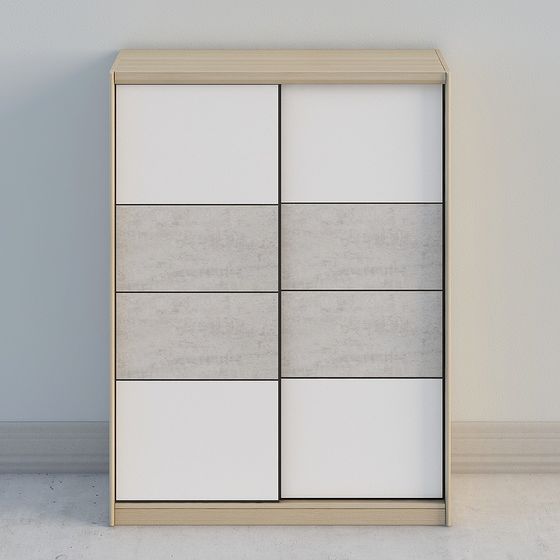 Sleek Sliding Wardrobe 3D model for Modern Spaces