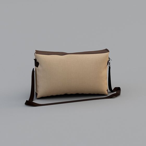 Stylish Low-Poly Messenger Bag 3D Model – Fabric Texture